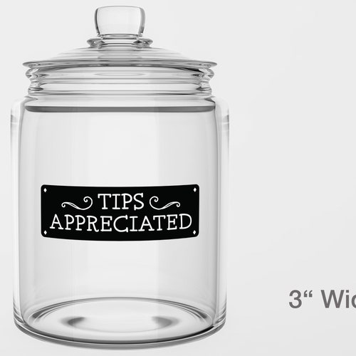 Tips Appreciated Sticker Mason Jar Sign Restaurant Cafe - Etsy