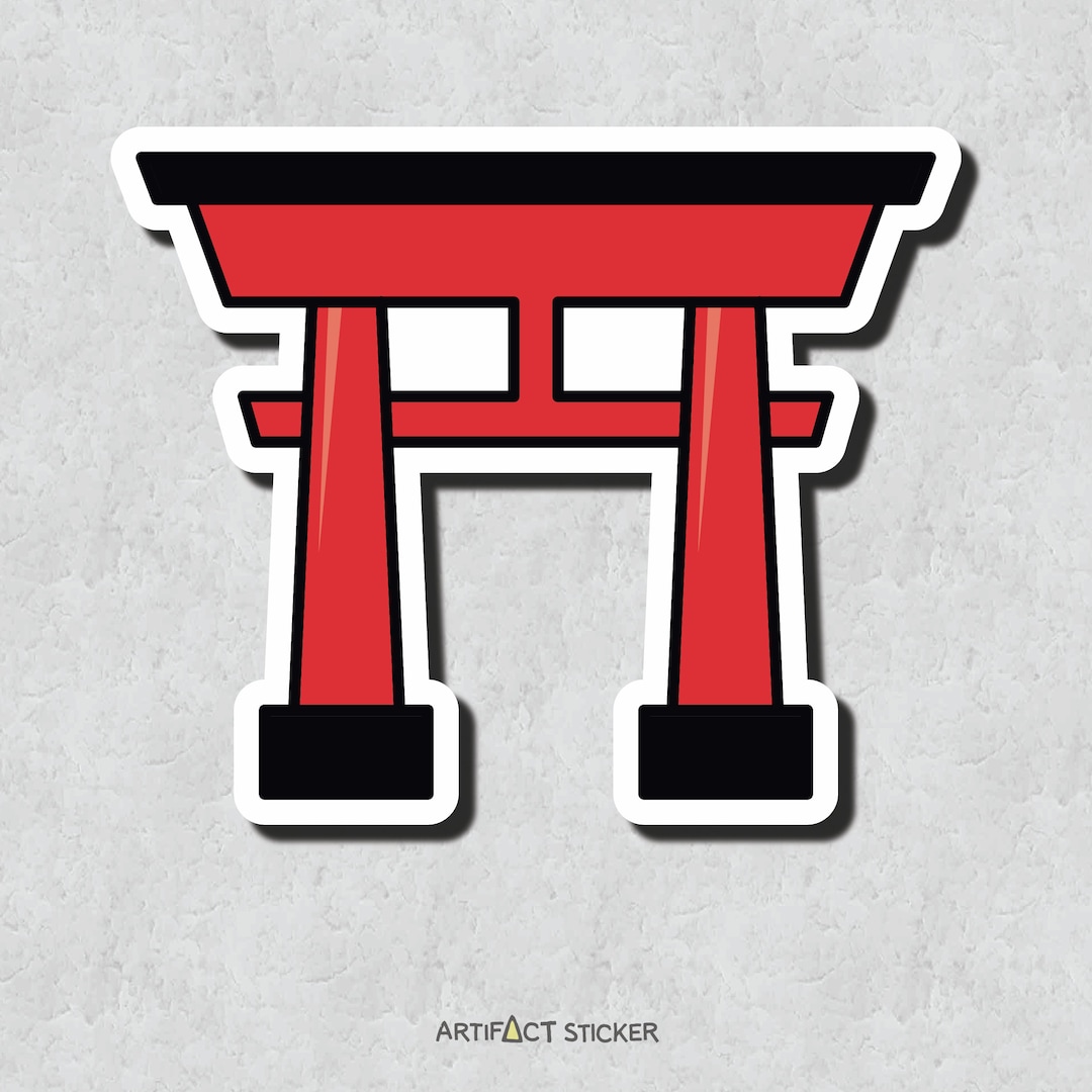 Japanese Torii Gate Sticker - Minimal Illustration - Japan Cultural ...