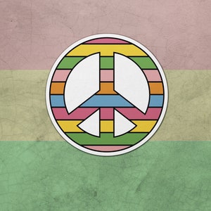 Multi-colored Peace Sign Sticker Hippie Movement Icon | Etsy