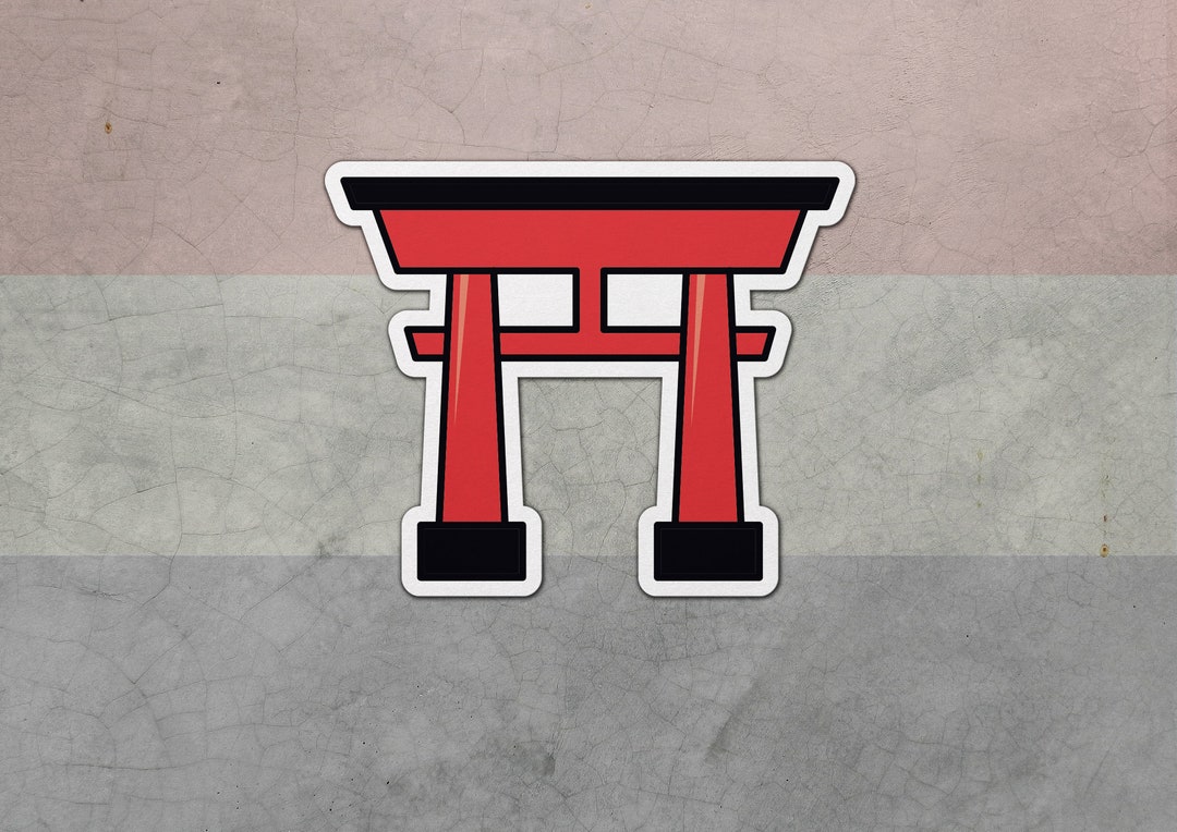 Japanese Torii Gate Sticker Minimal Illustration Japan - Etsy