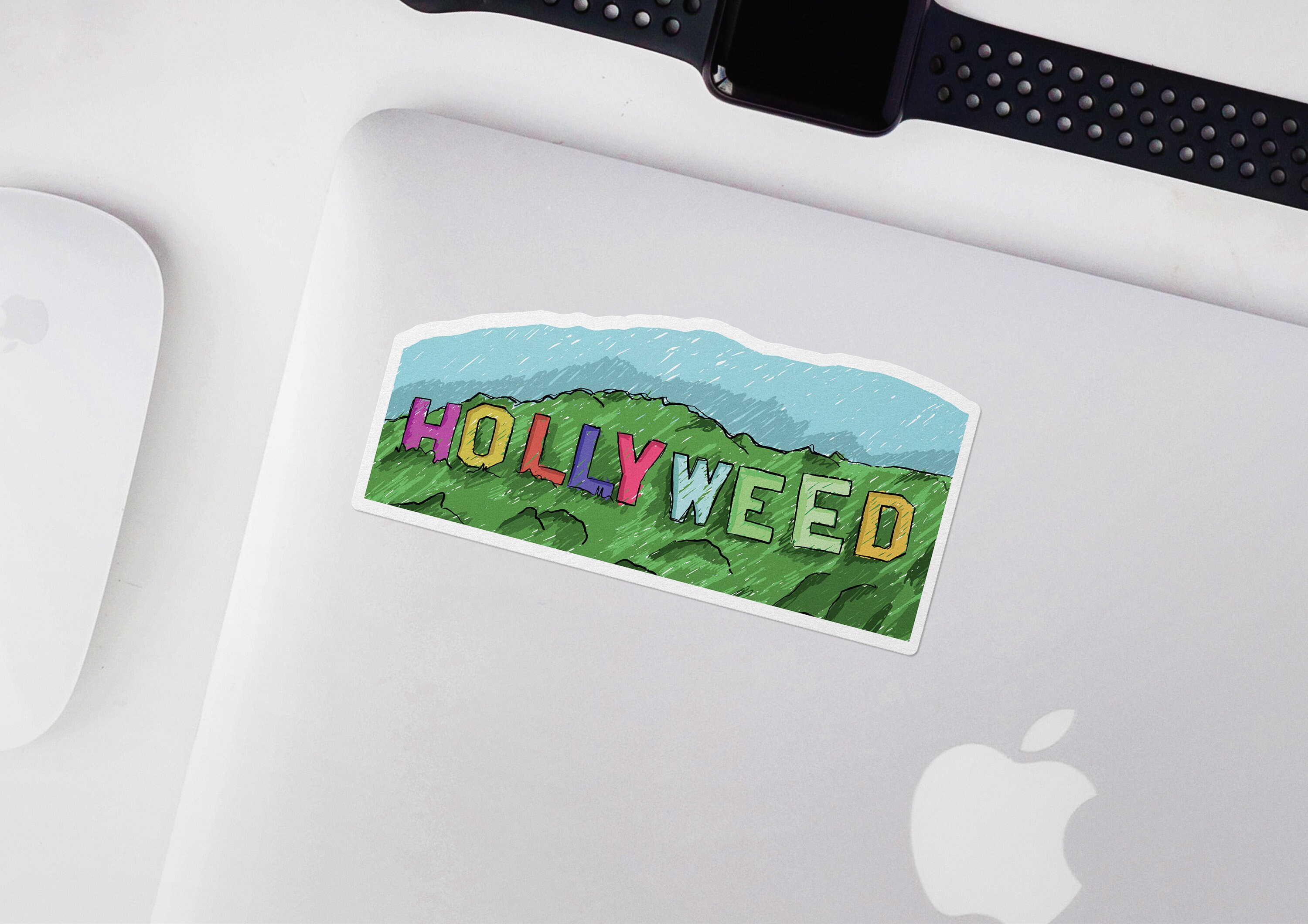 Hollywood Sign Sticker Humorous Prank Sign Hollyweed - Etsy UK