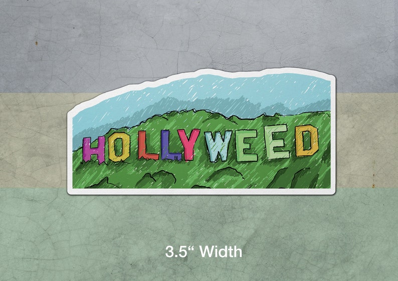 Hollywood Sign Sticker Humorous Prank Sign Hollyweed - Etsy UK