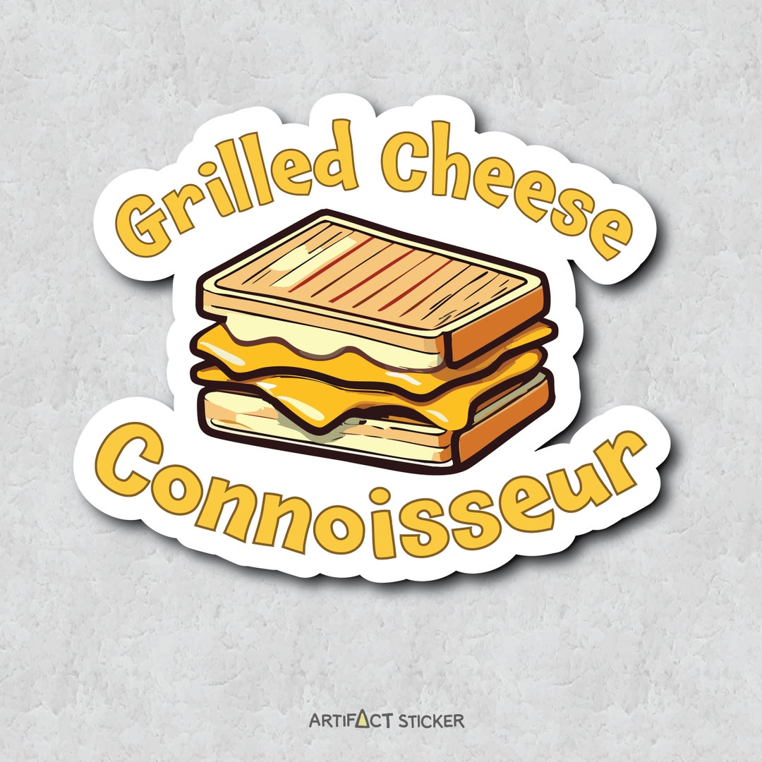 Grilled Cheese Connoisseur Sticker - Foodie Lover Design - Water Bottle ...