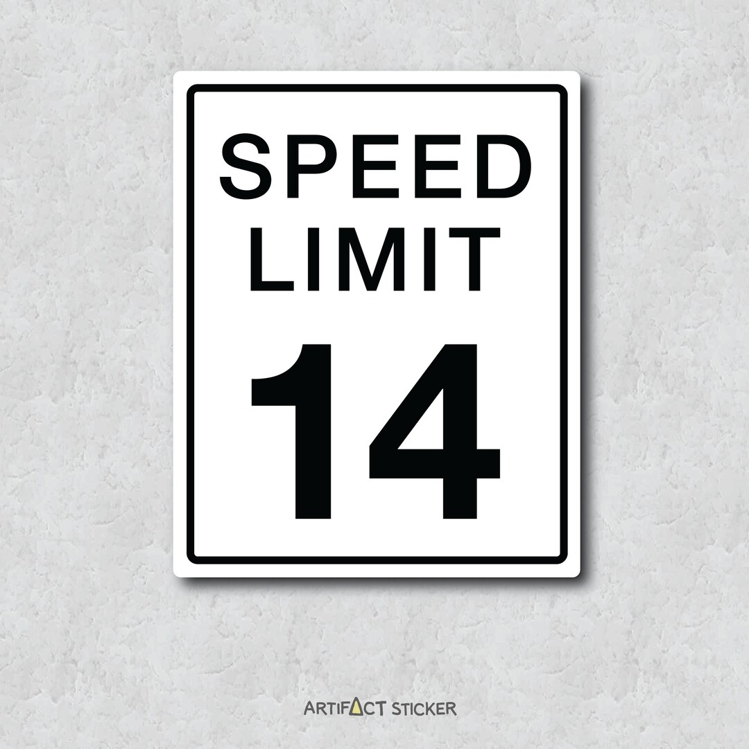 California Speed Limit Sticker Tram Speed Signage Minimal Design Vinyl ...