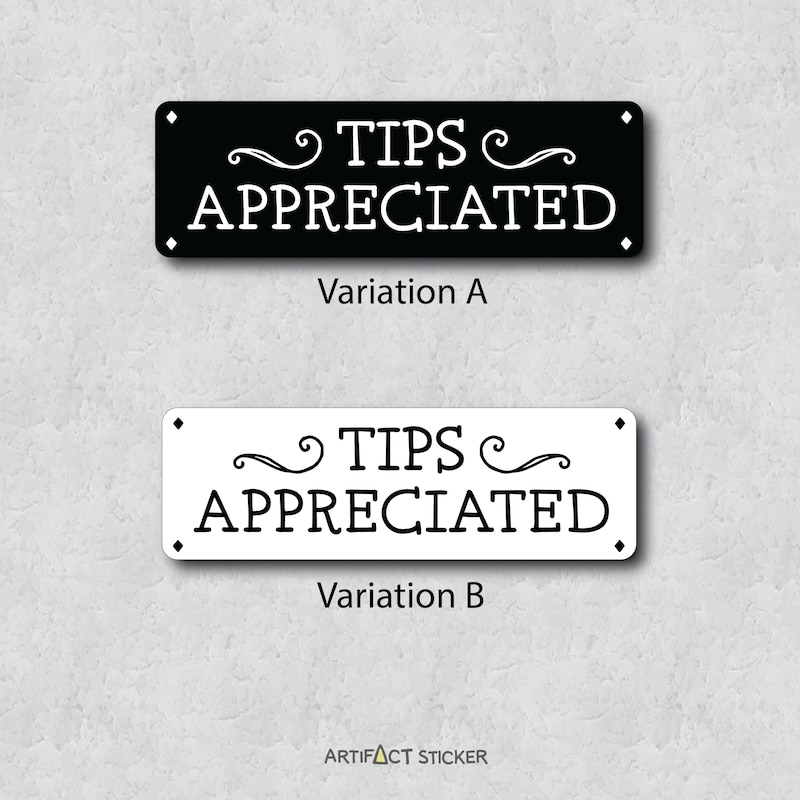 Tips Appreciated Sign - Etsy