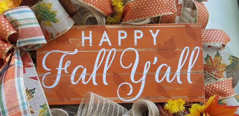Happy Fall Y'all Autumn Wreath Fall Welcome Front Door | Etsy
