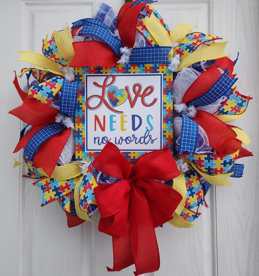 Autism Awareness Wreath Home Door Decor Decor Neurodivergent Awareness ...
