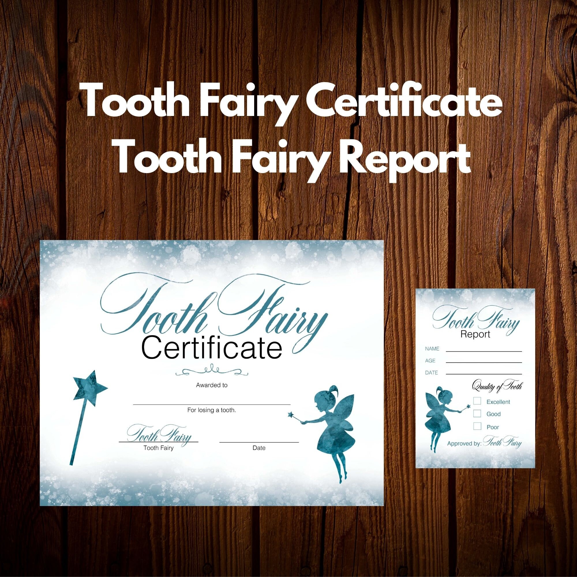 Whimsical Tooth Fairy Certificate and Tooth Report Set - Make Losing ...