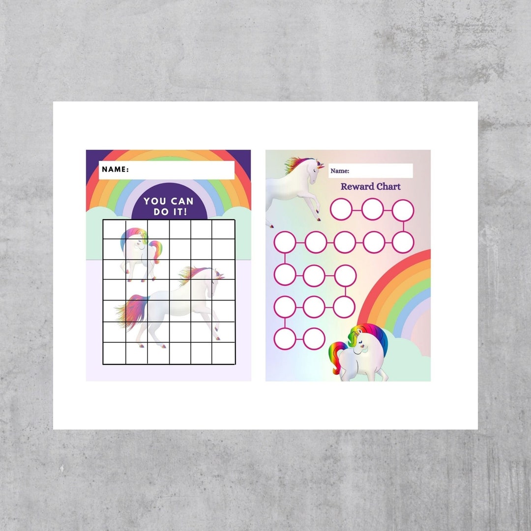 Unicorn Sticker Chart, Sticker Chart Printable, Sticker Chart for Kids ...