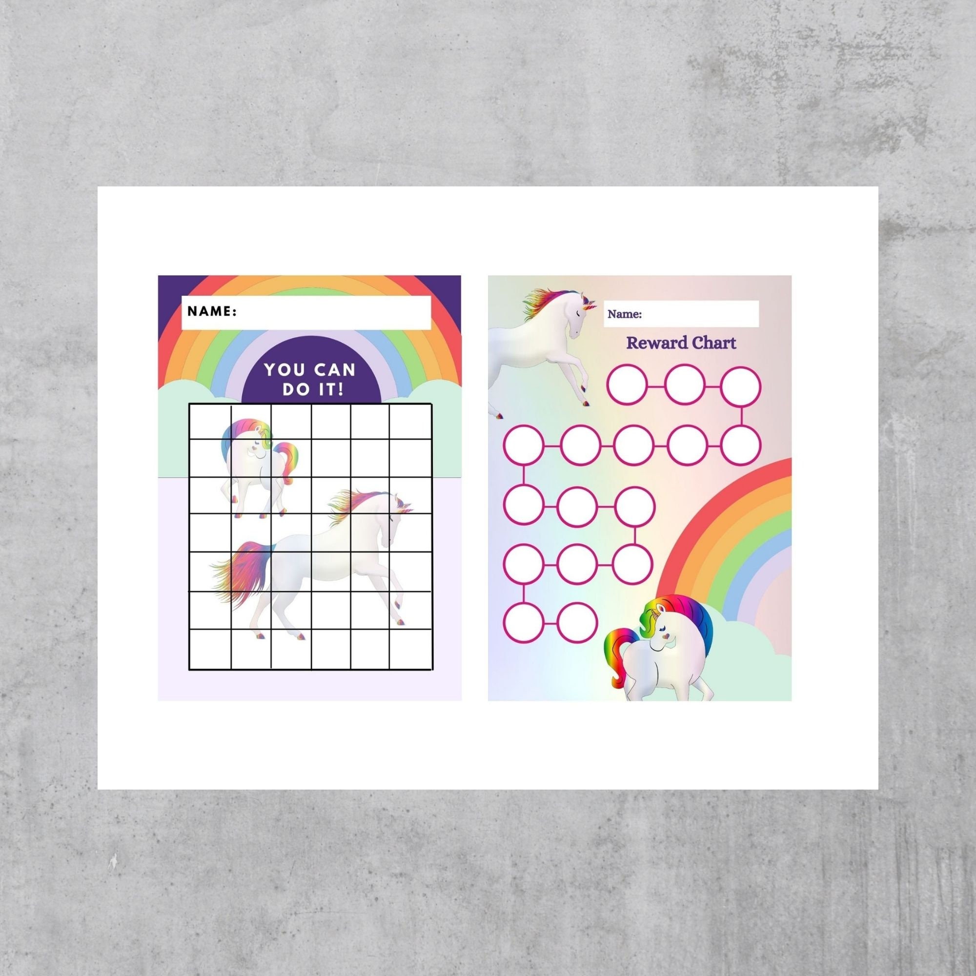 Unicorn Sticker Chart, Sticker Chart Printable, Sticker Chart for Kids ...