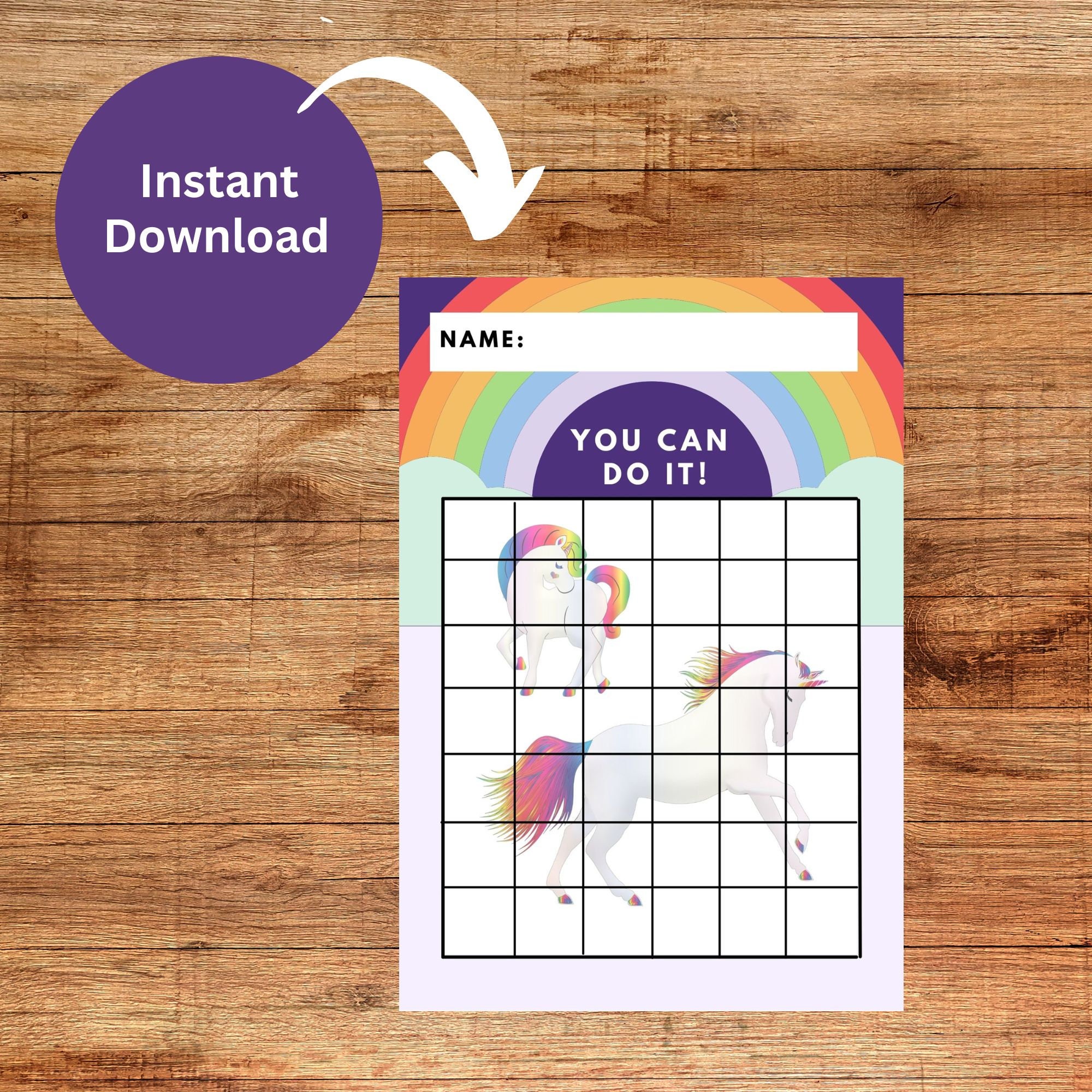 Unicorn Sticker Chart, Sticker Chart Printable, Sticker Chart for Kids ...