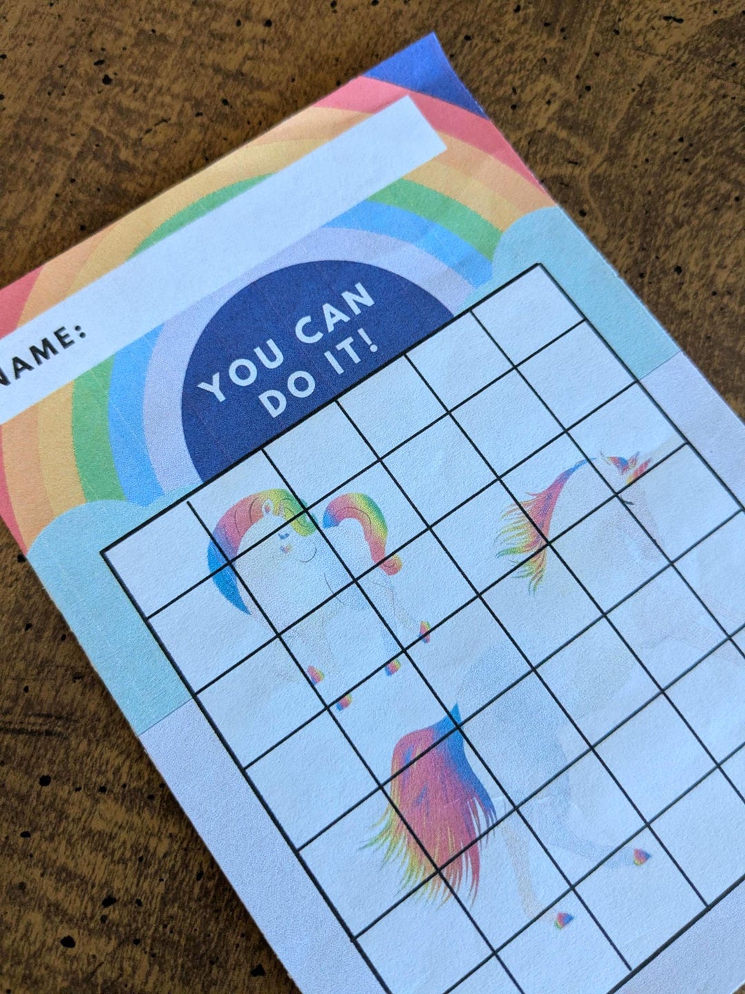 Editable Rainbow Unicorn Sticker Chart - 4x6 Inches | Instant Digital ...