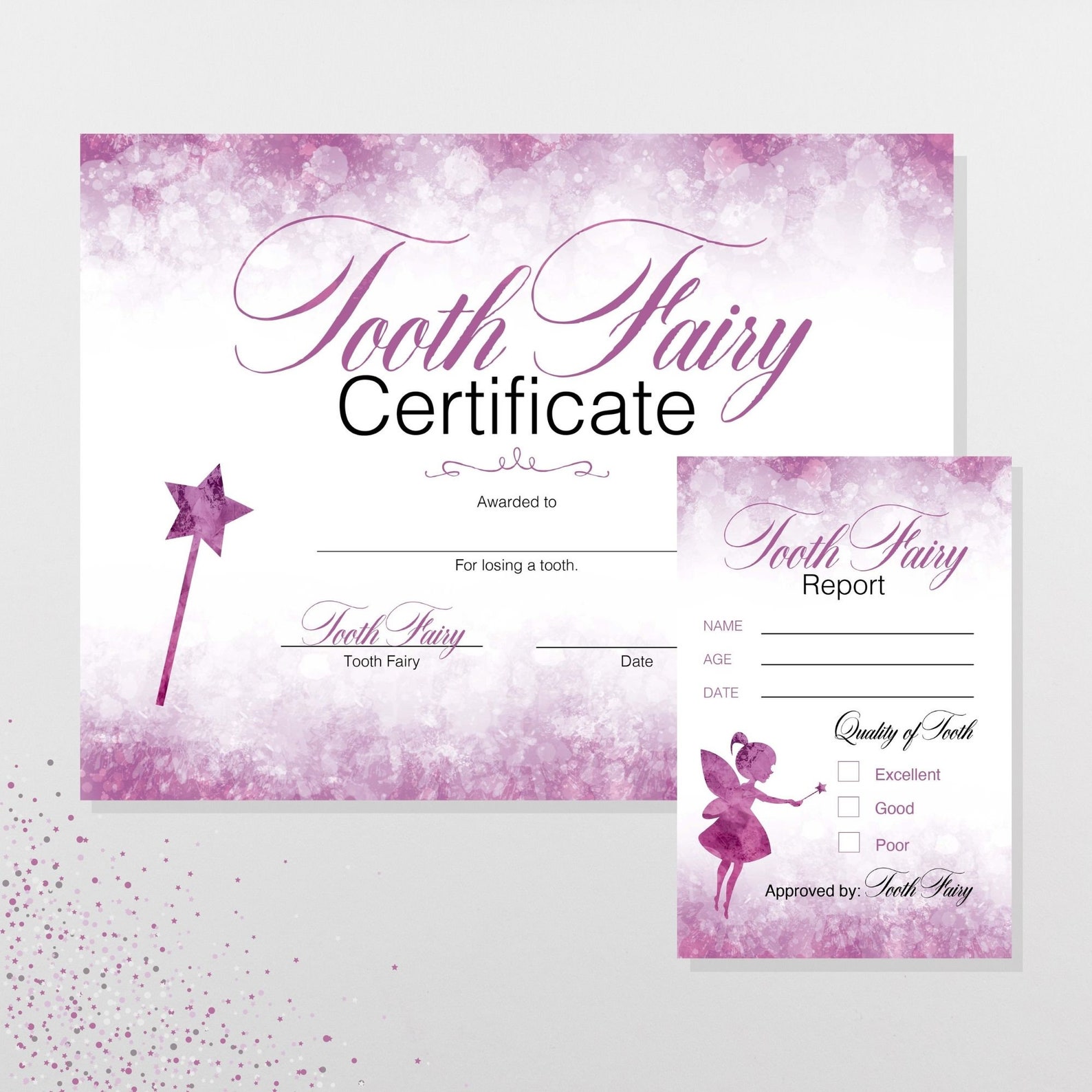 Complete Tooth Fairy Kit: Printable Certificate, Personalized Note, and ...