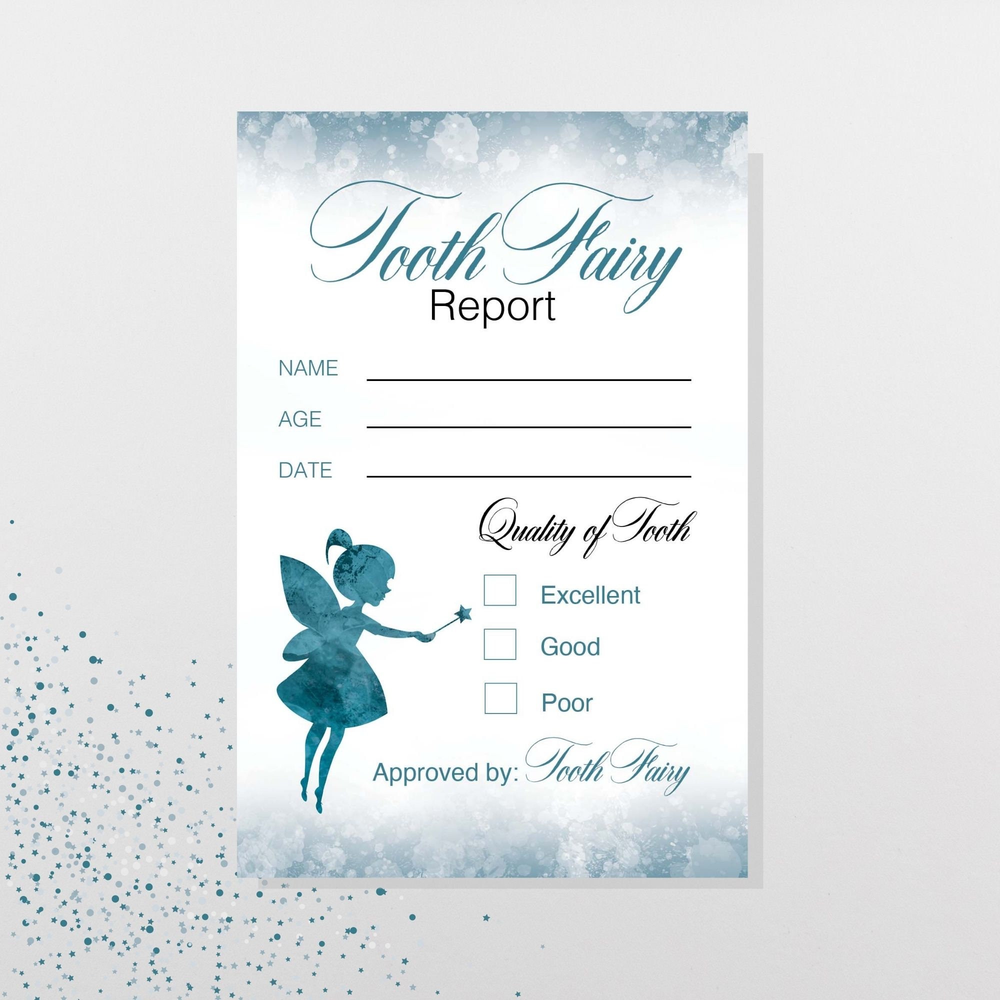 Whimsical Tooth Fairy Certificate and Tooth Report Set - Make Losing ...