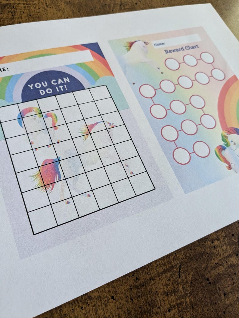 Unicorn Sticker Chart, Sticker Chart Printable, Sticker Chart for Kids ...