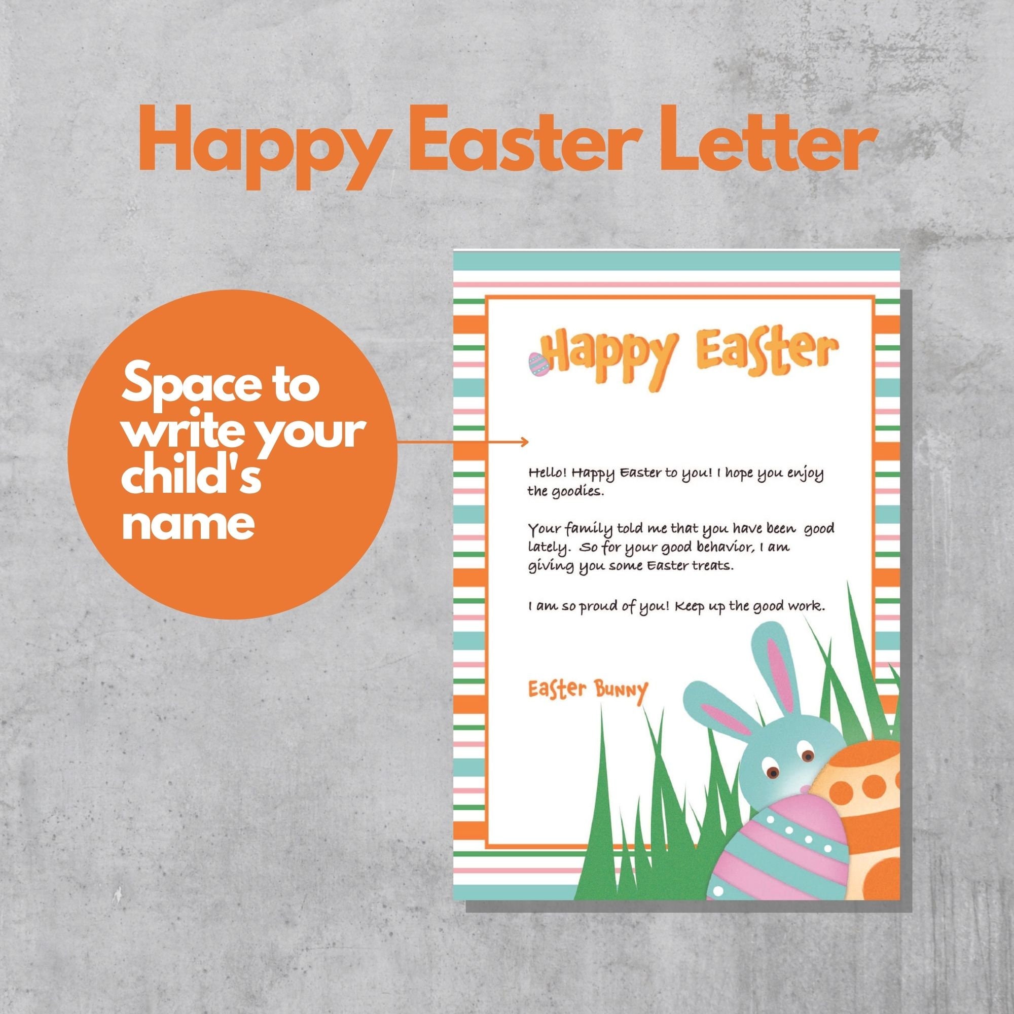 Easter Bunny Letter Printable, Easter Bunny Letter Download, Easter ...