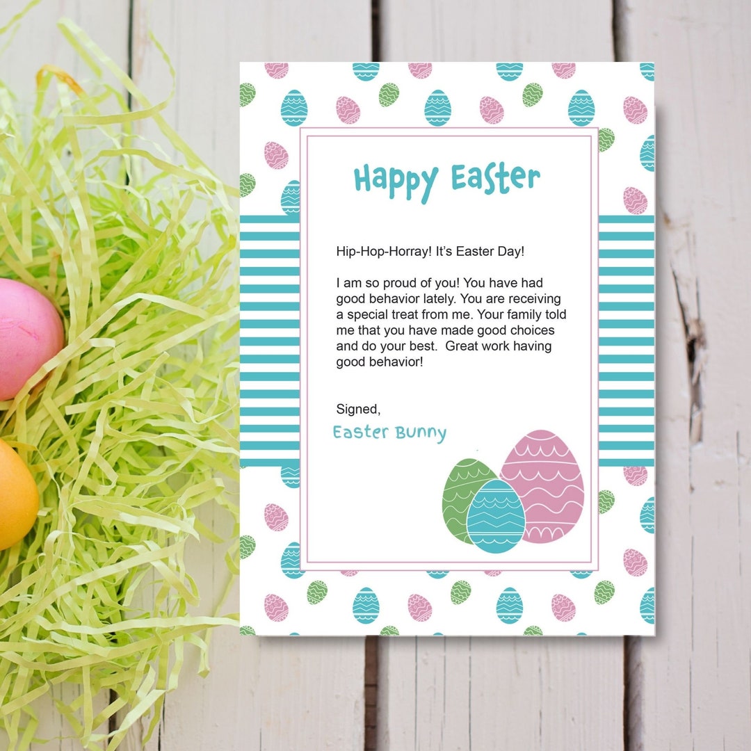 Letter From Easter Bunny , Note From Easter Bunny , Printable Easter ...