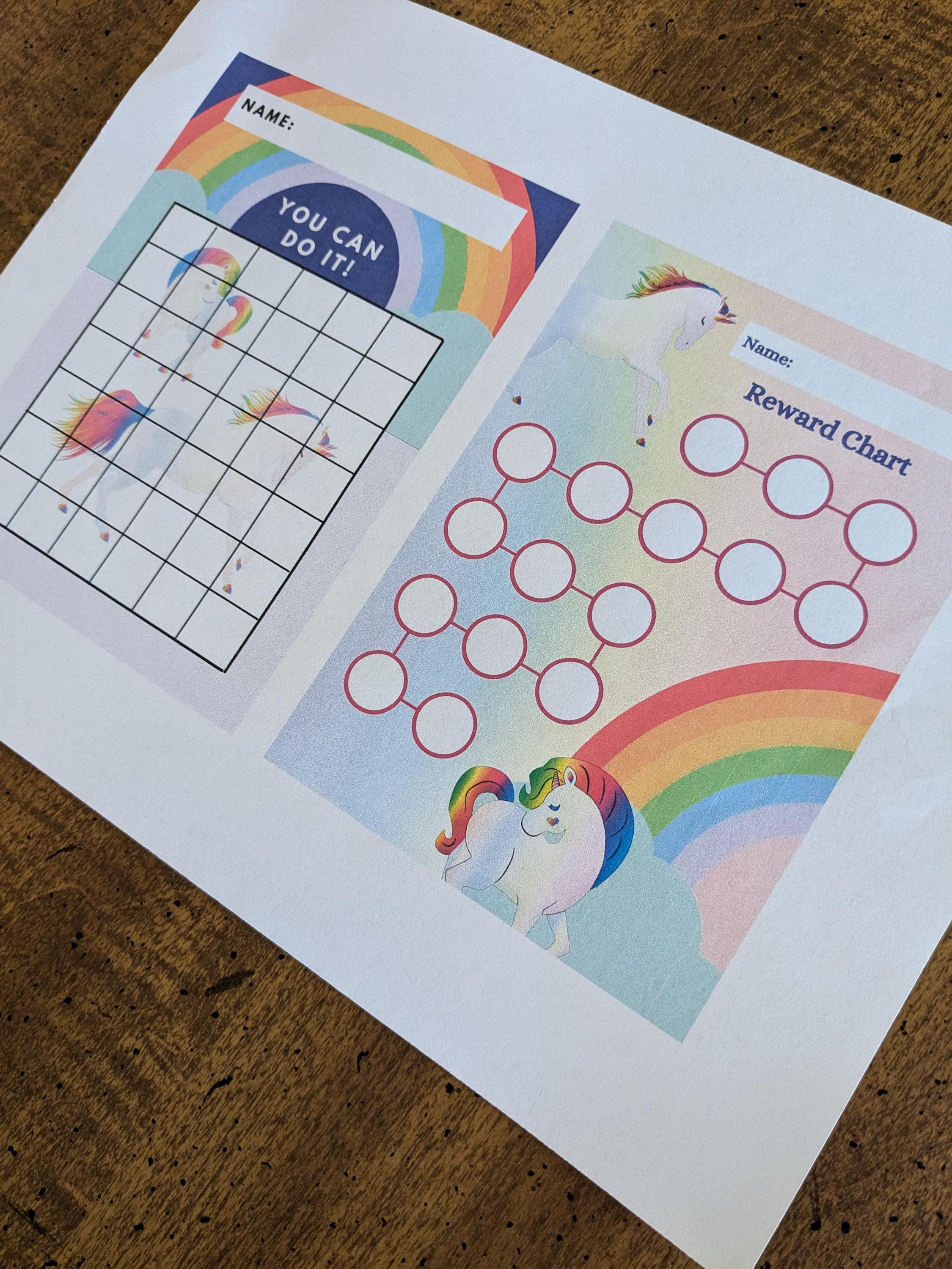 Unicorn Reward Chart Printable, Kids Behavior Tracker (digital Download ...
