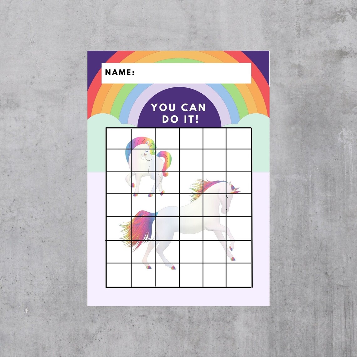 Unicorn Sticker Chart Sticker Chart Printable Sticker Chart | Etsy