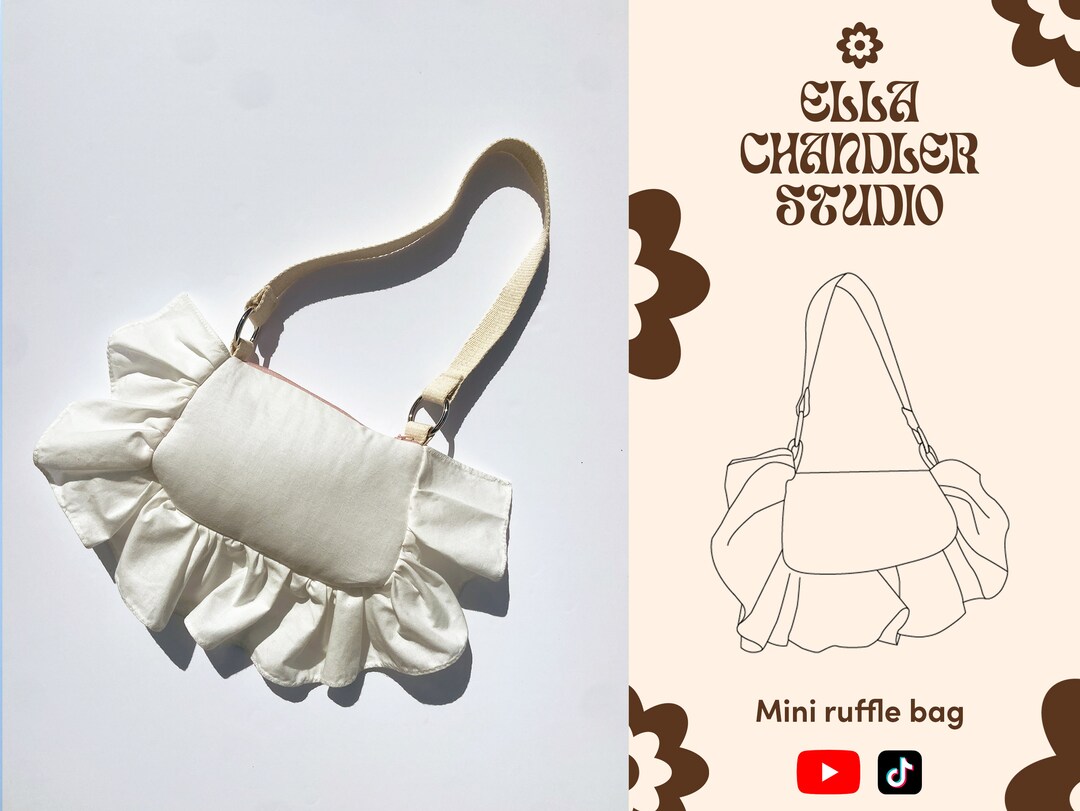 Ruffled Small Shoulder Bag, Handbag Sewing Pattern, Printable PDF A4 ...