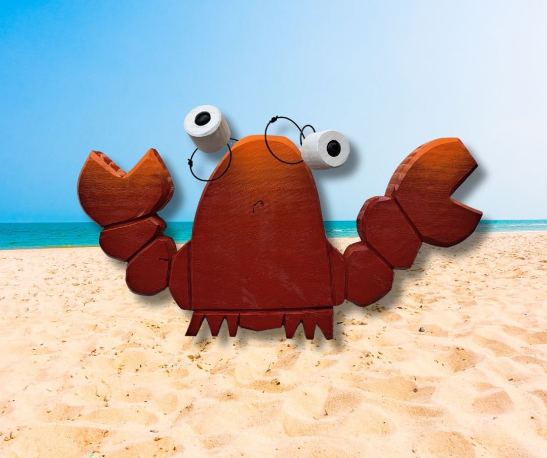 Crab Handmade Beach Wood Wall Art Coastal Tropical Metal Wall Hanging ...