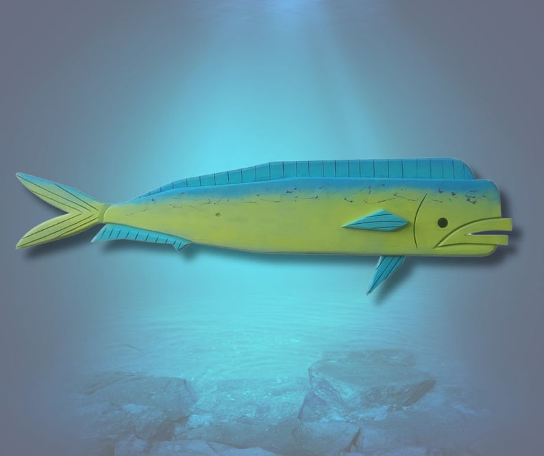 Mahi Mahi Large Fish Handmade Wood Wall Art Coastal Tropical Wall ...