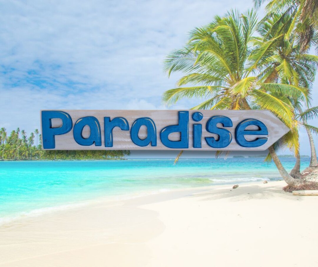 Paradise Arrow Beach Fence Handmade Wall Art Wall Hanging Decor Coastal ...