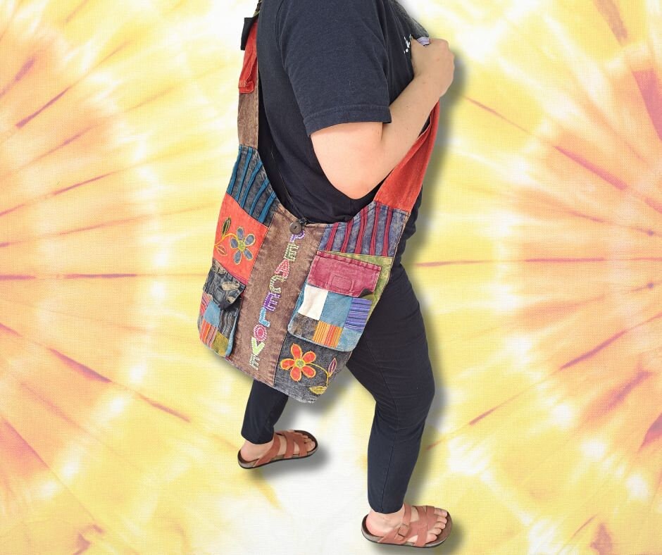 Colorful Boho Shoulder Bags Cotton Hippie Bags Crossbody Patchwork ...