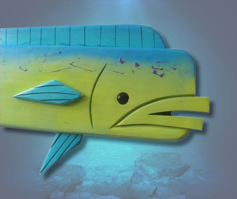 Mahi Mahi Large Fish Handmade Wood Wall Art Coastal Tropical Wall ...