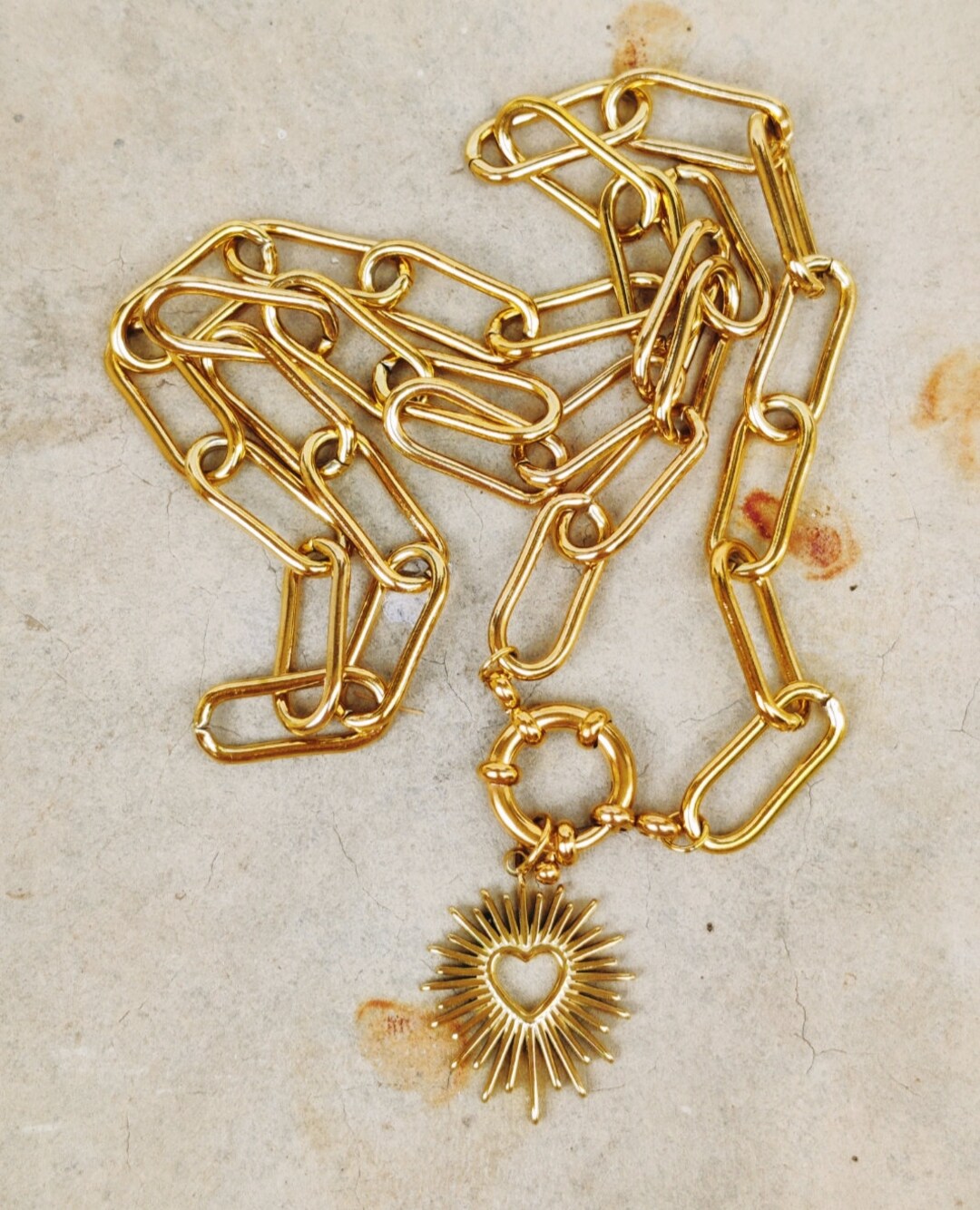 Collier fermoir bouée médaille coeur ensoleillé - Etsy France