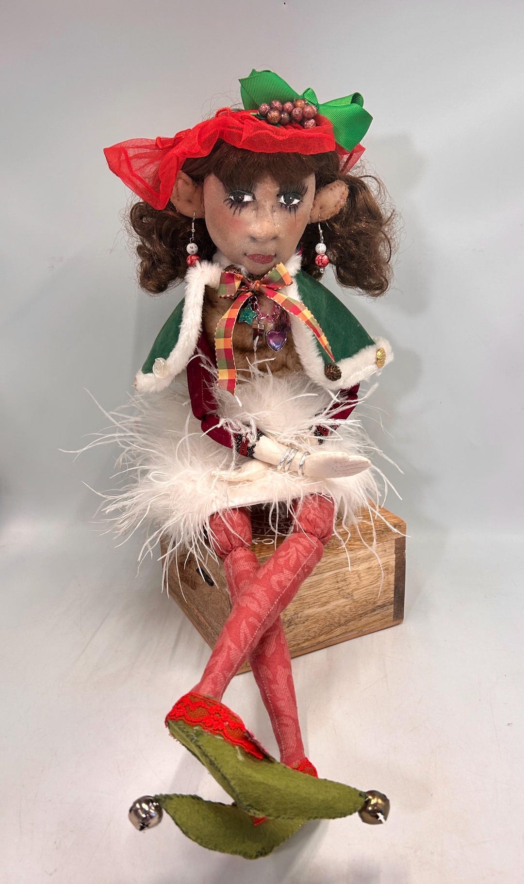 OOAK Artist Made Evie the Pouty Elf Soft Sculpture Folk Art 23" Doll ...