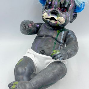 OOAK Art Reborn Evil Creepy Clown 15” Baby Doll Added Touches by Tricia ...