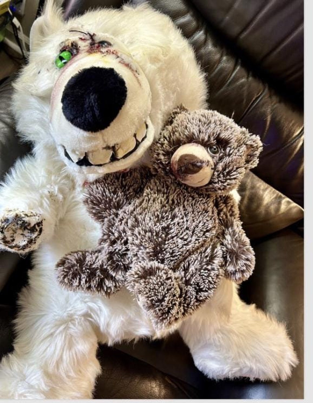 OOAK 30” Huge Art a Plush Head Wound Harry Bear & Wonky Bear! Weird ...
