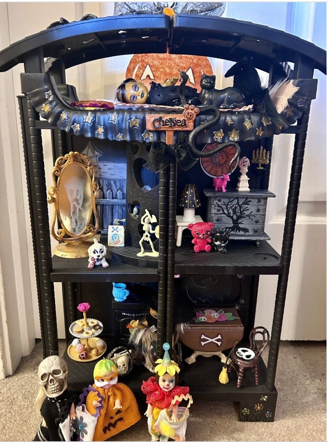 Barbie Kelly OOAK Halloween Play House Hand Painted HAUNTED for Display ...