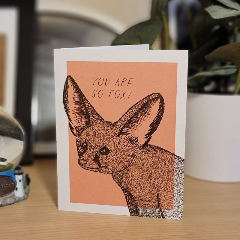 Fox Valentine Card - Etsy
