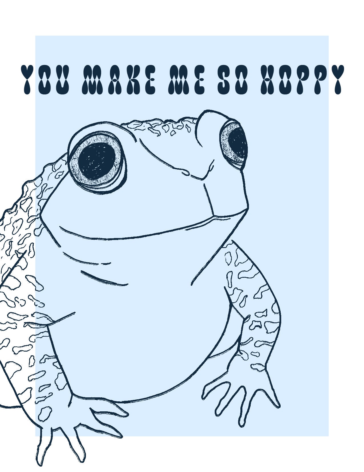 Frog Card | Bullfrog Drawing | Valentine's Day | Gift | Greeting Card ...