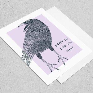 Crow Card | Bird Drawing | Valentine's Day | Gift | Greeting Card ...