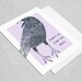 Crow Card | Bird Drawing | Valentine's Day | Gift | Greeting Card ...