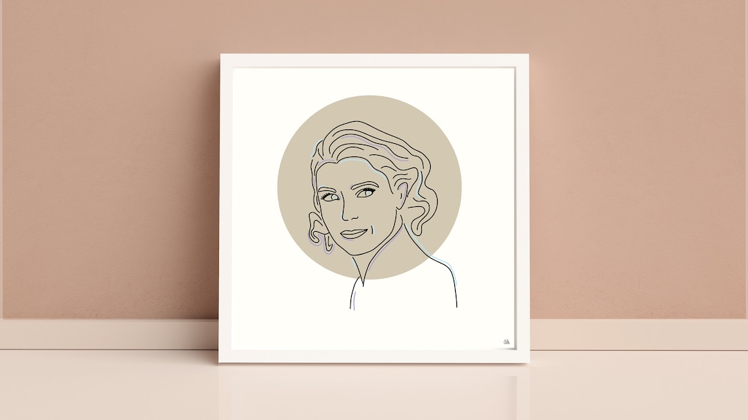 Grace Kelly Drawing | Grace Kelly Art | Grace Kelly Illustration | Line ...