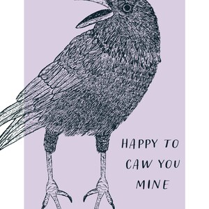 Crow Card | Bird Drawing | Valentine's Day | Gift | Greeting Card ...