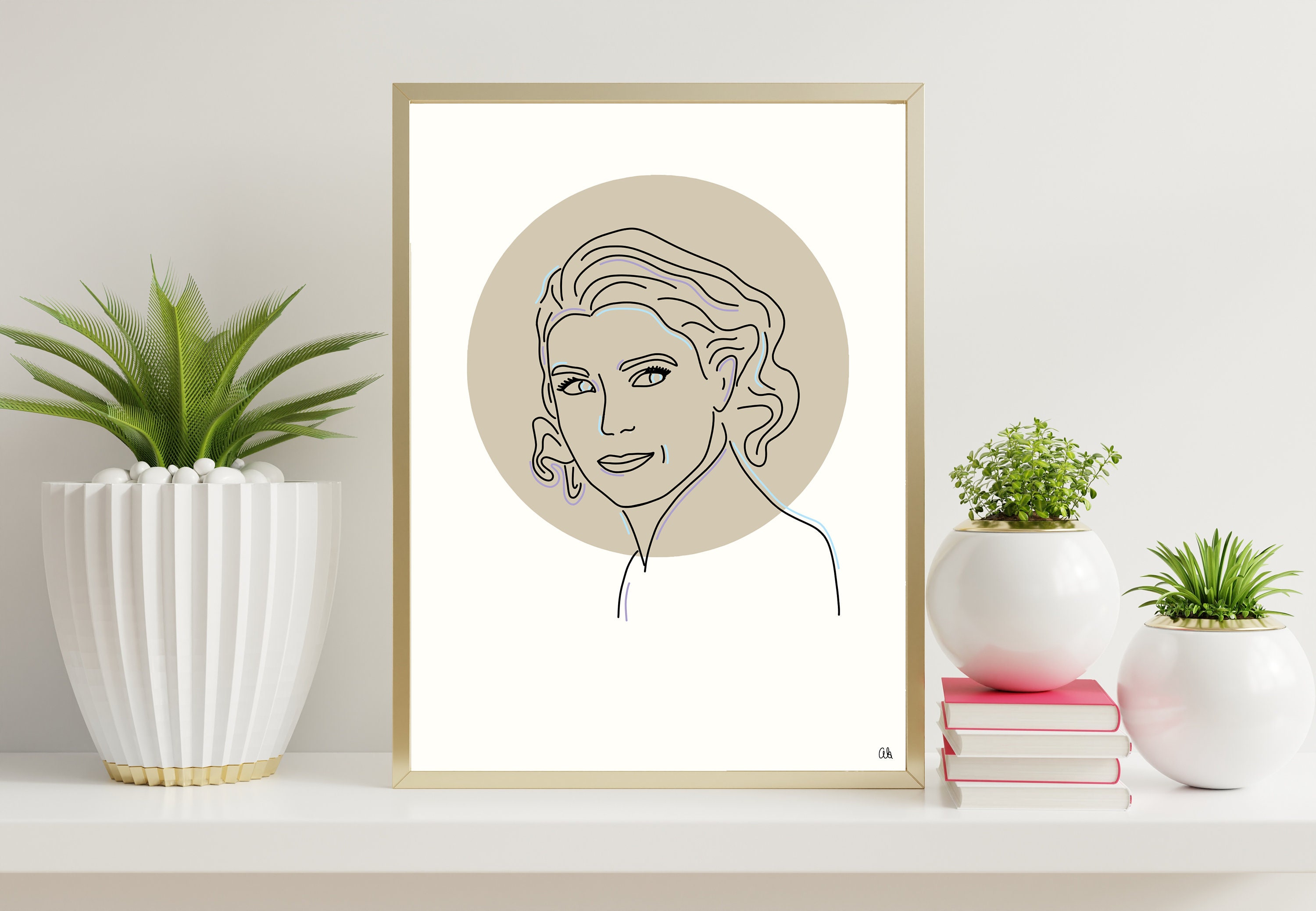 Grace Kelly Drawing | Grace Kelly Art | Grace Kelly Illustration | Line ...