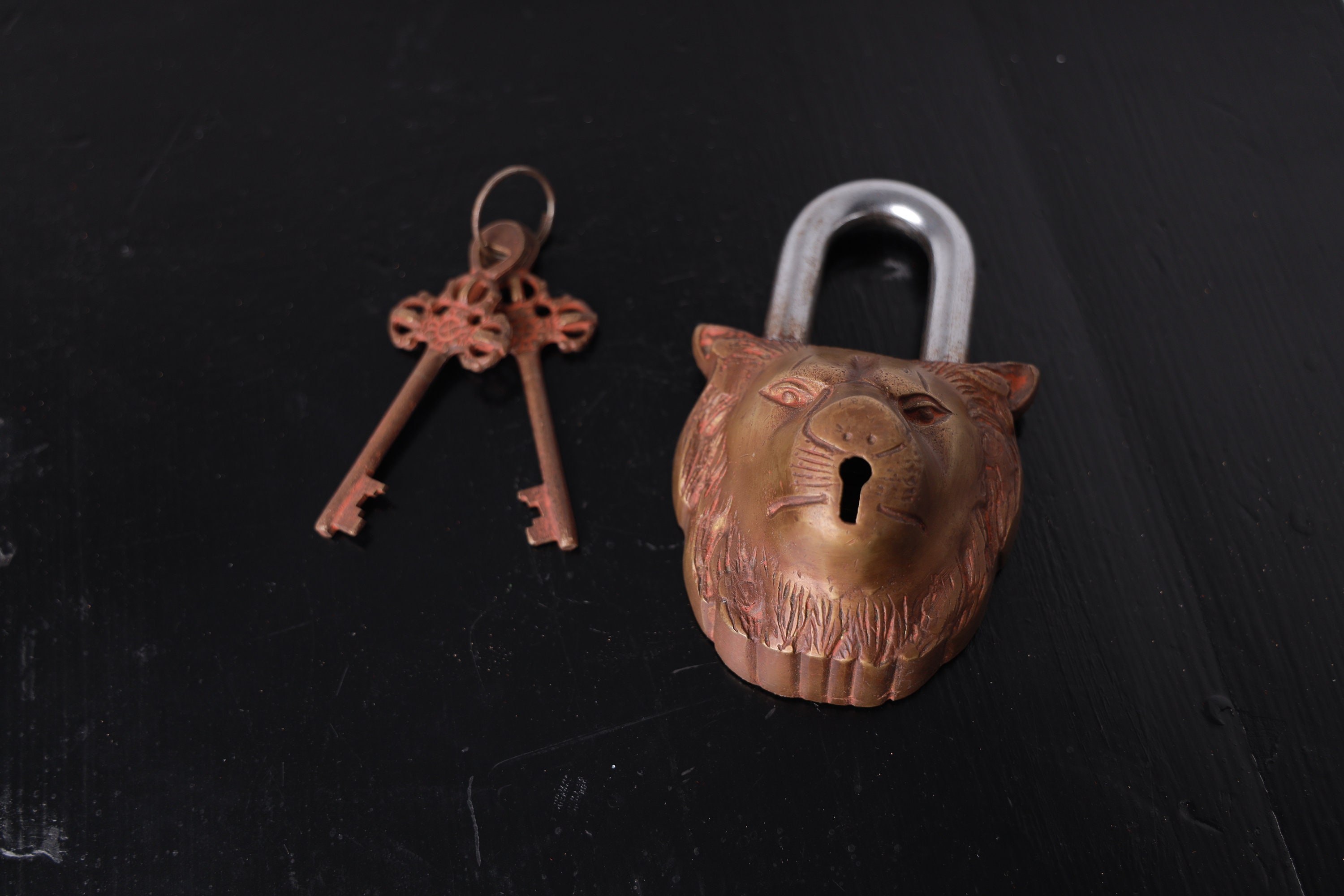 Lion Brass Padlock Vintage Metal Cast Buddhist Vintage | Etsy