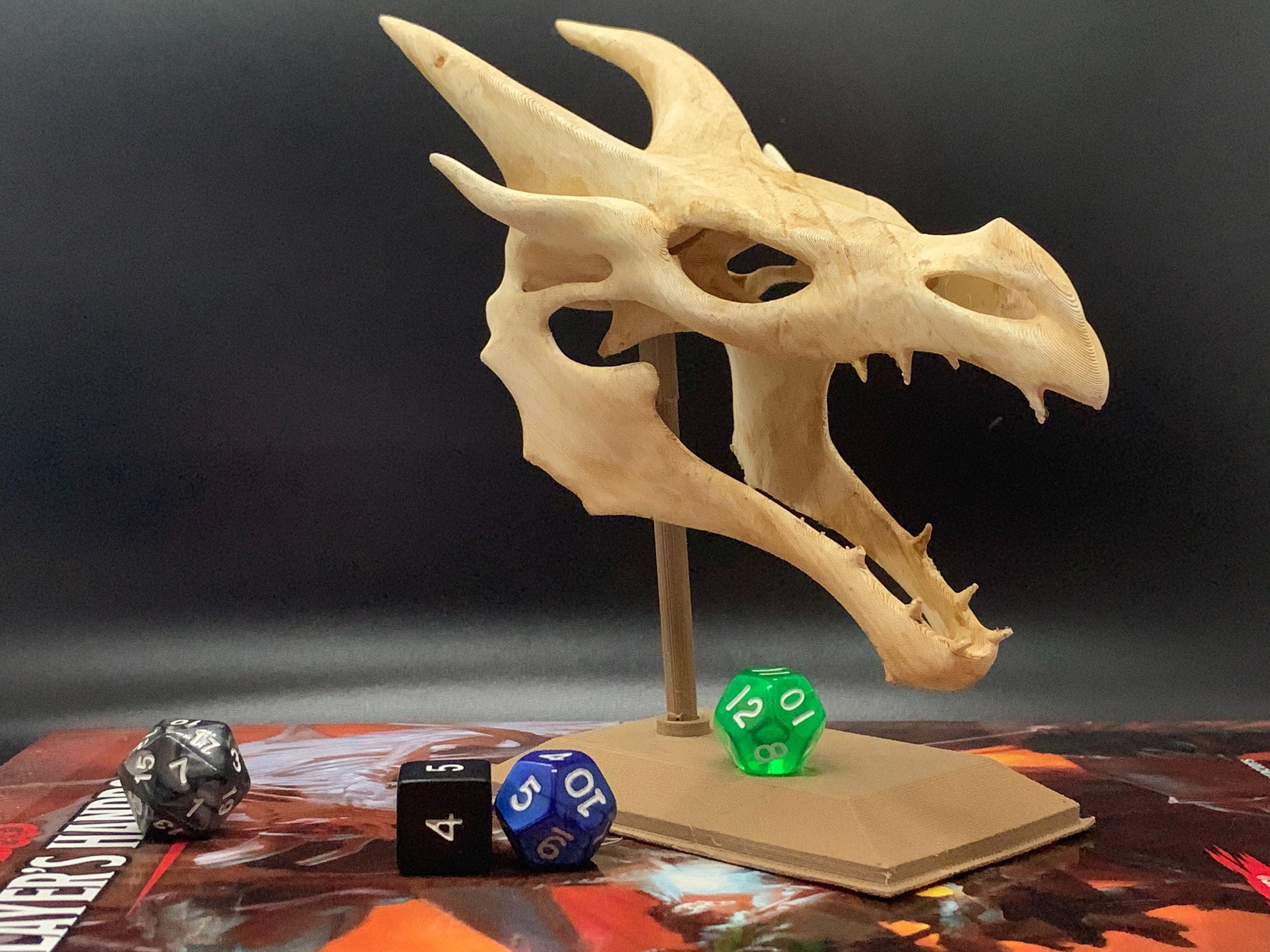 Skyrim Dragon Skull Hand Painted Replica on Stand | Etsy UK