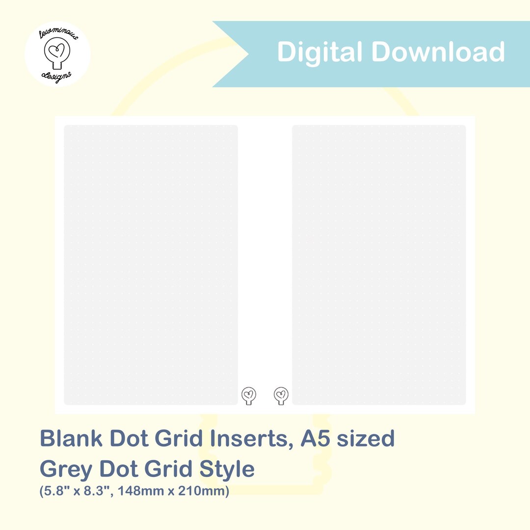 Blank Sheet With Grey Dot Grid Pattern Printable Layout - Etsy
