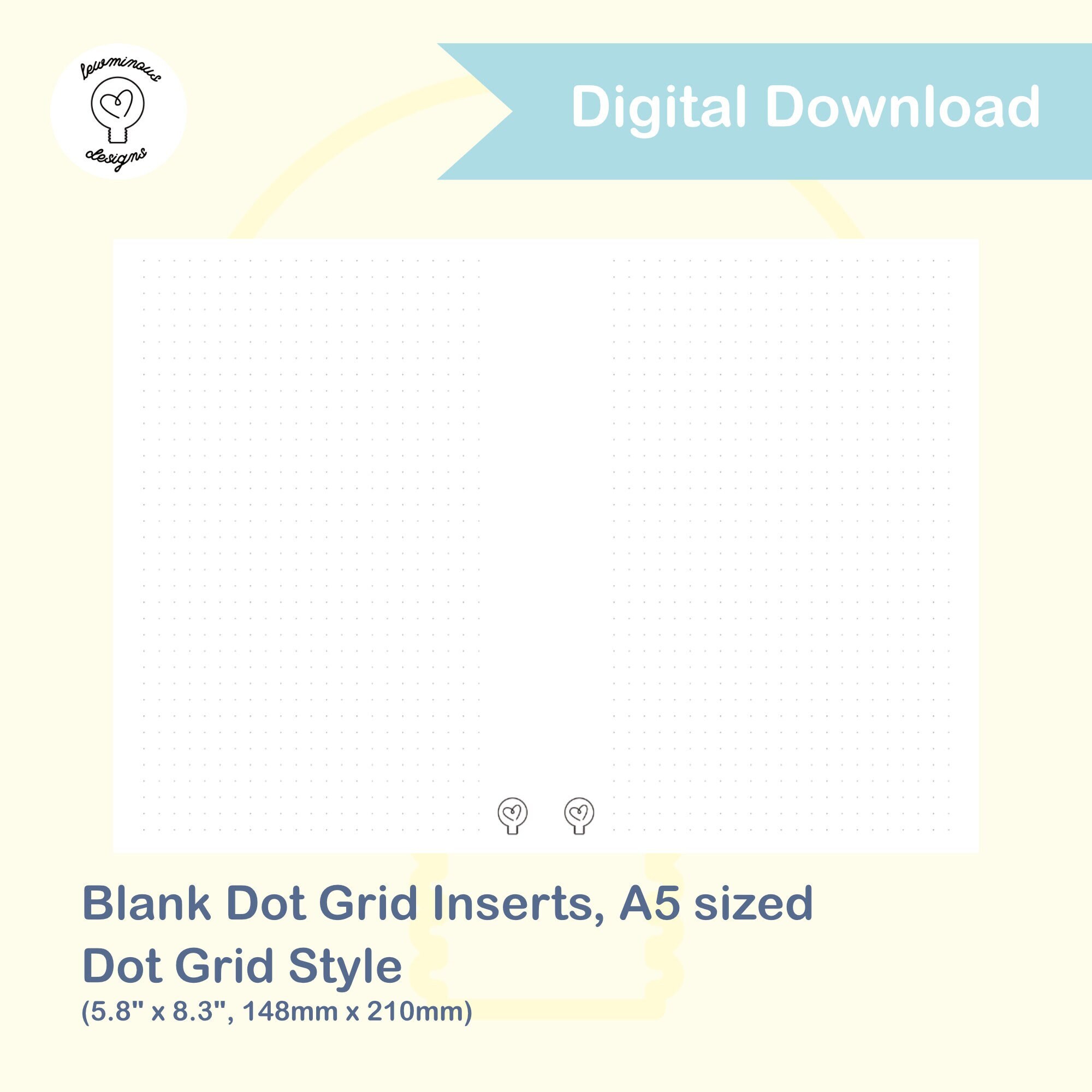 Blank Sheet With Dot Grid Pattern Printable Layout - Etsy