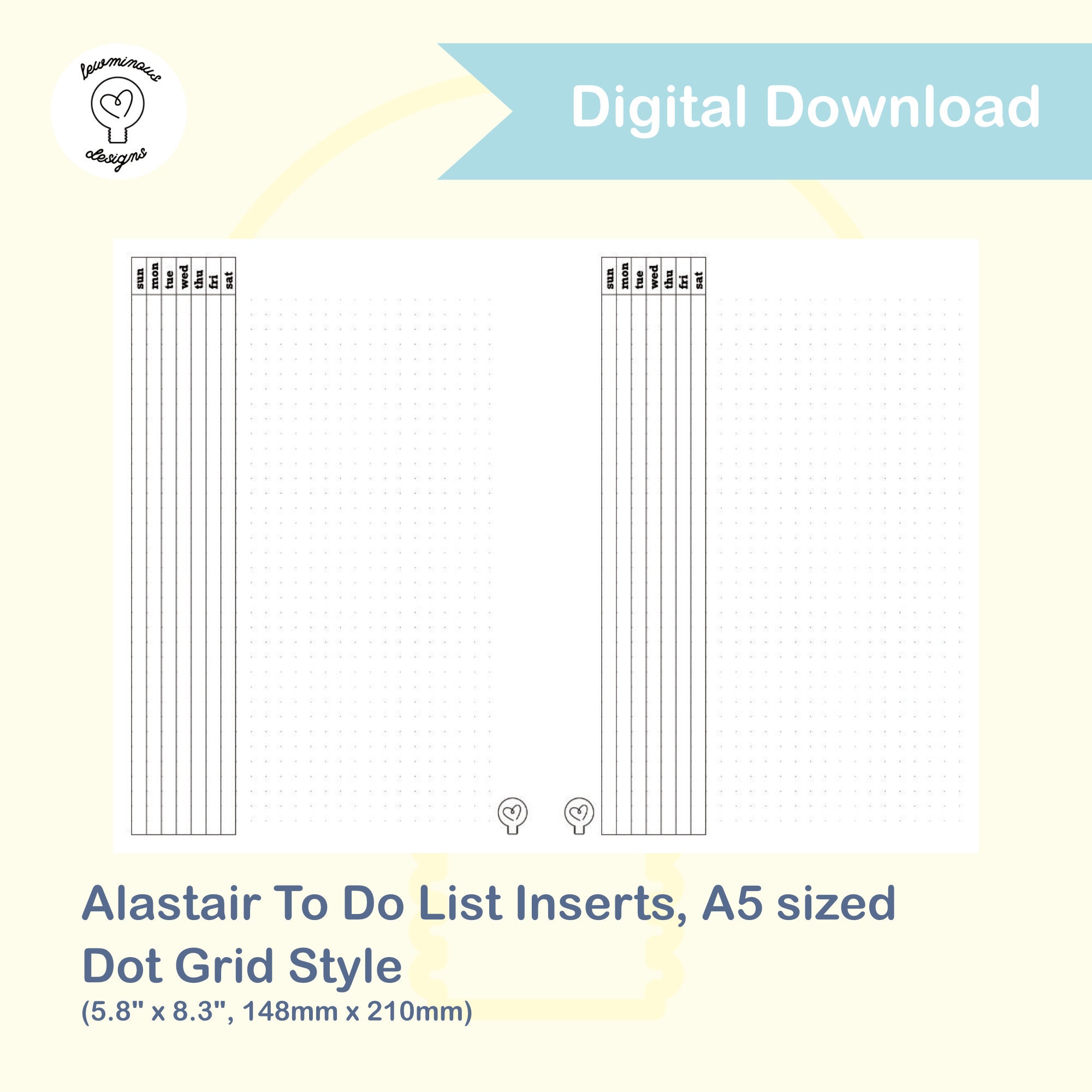 Alastair List, Dot Grid Printable Layout - Etsy