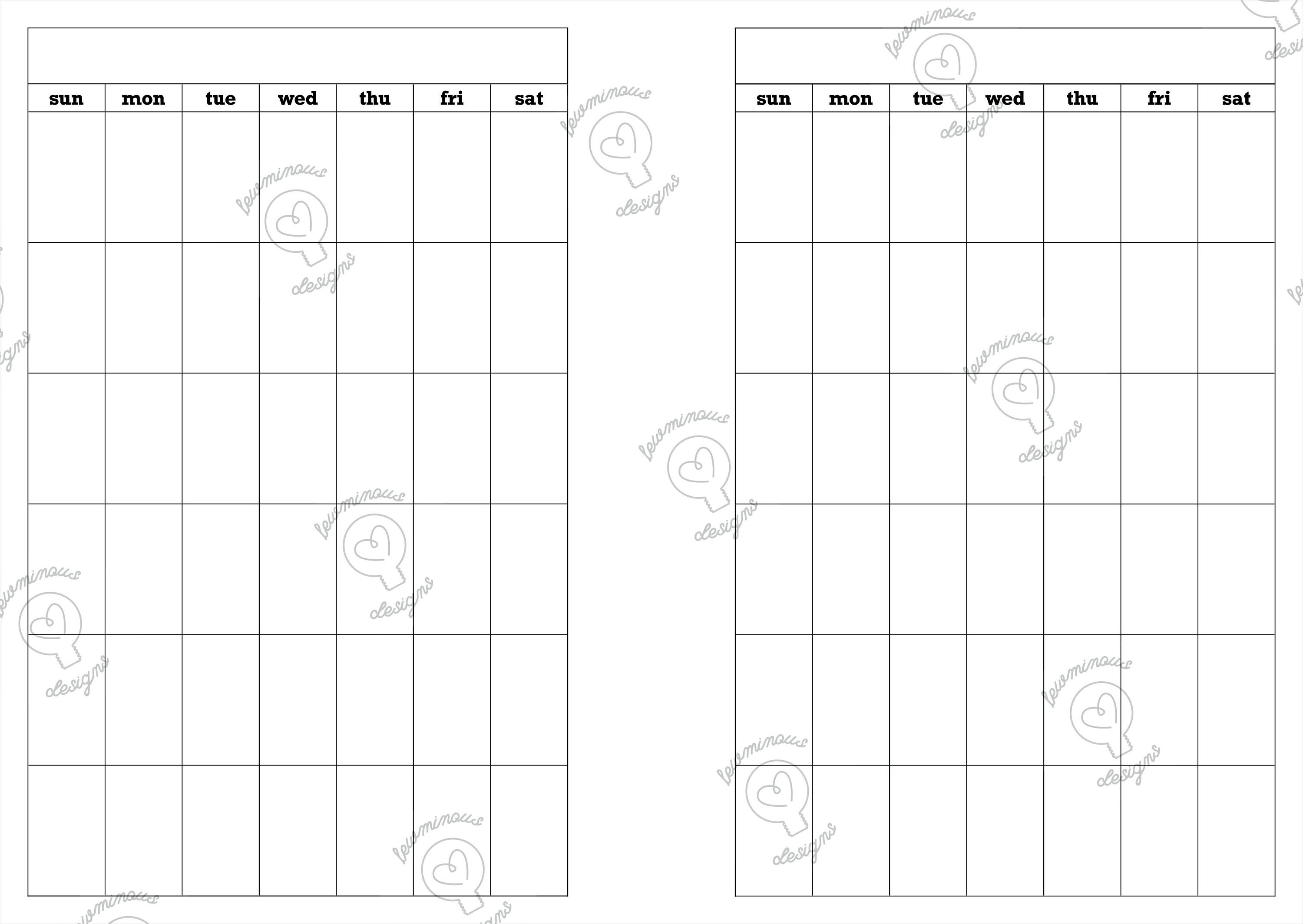 Monthly Single-page Spread Printable Layout - Etsy