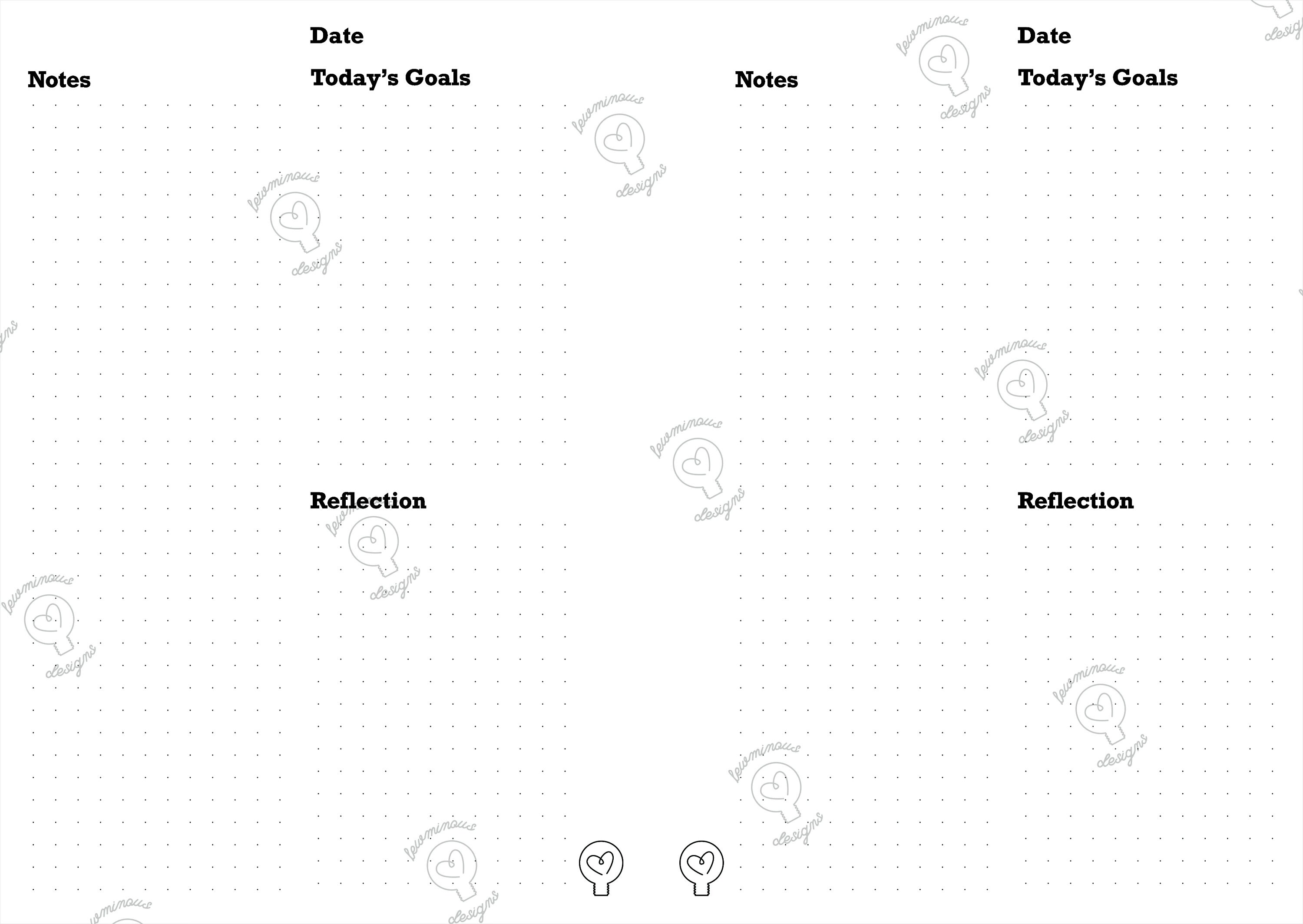 Daily Vertical, Dot Grid Printable Layout - Etsy