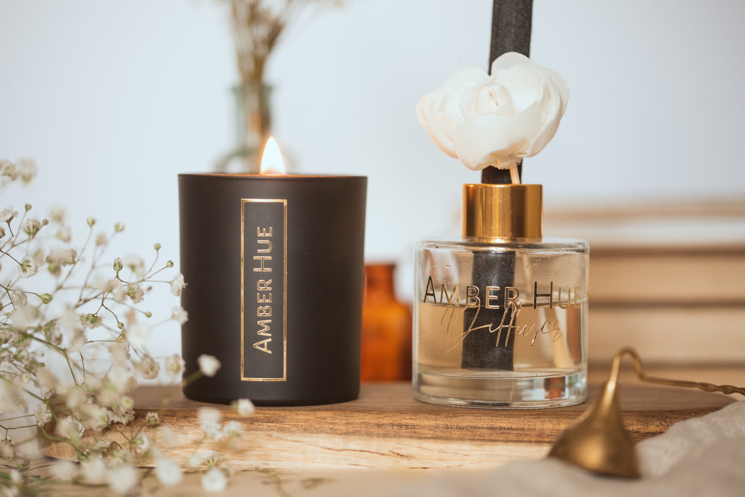 Home Fragrance Gift Set, Candle Gift Box, Flower Reed Diffuser, Room ...