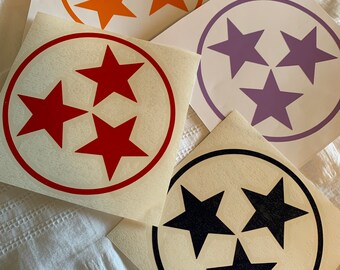 Tennessee Tri Star Decal - Etsy